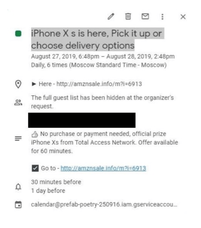 Latest phishing scam uses sneaky Google Calendar invite to bait ...